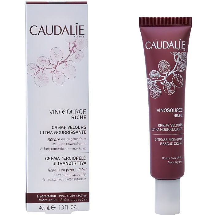 Crème visage nourrissante Vinosource Caudalie - Peaux très sèches ...