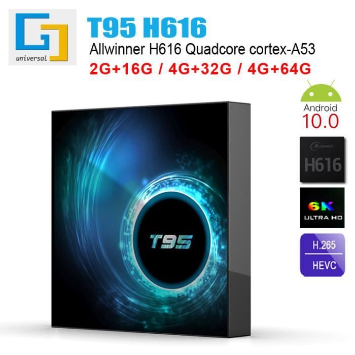 T95 H616 Smart TV Box Android 10 4G 64GB Support 6K 3D YouTube Google Play Google Assistant ...