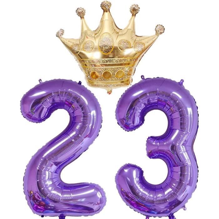 2 Ballons Numero 23 Violet, Géant Ballon Chiffre Anniversaire 23 Ans ...