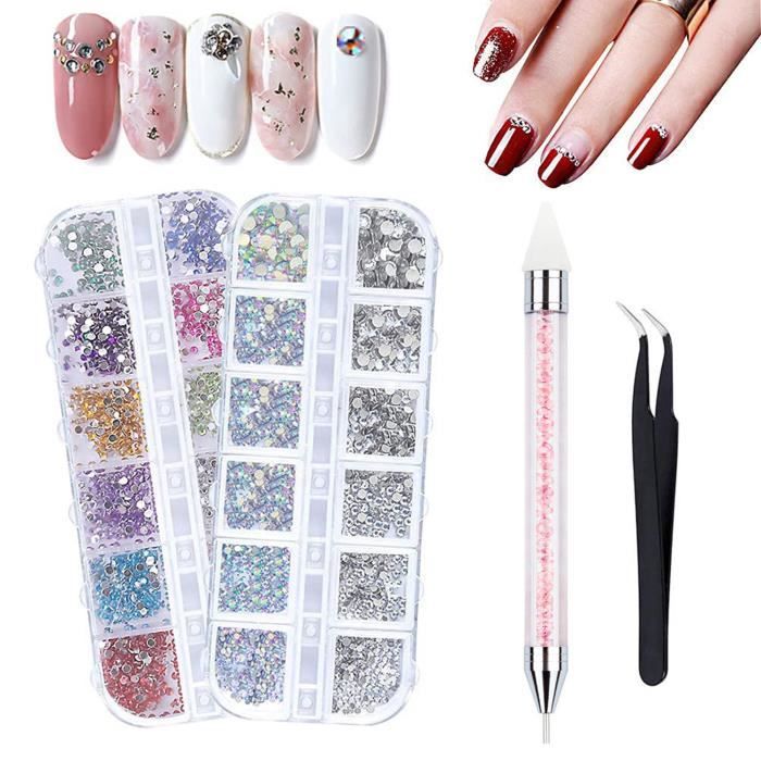Strass Ongle Nail Art, Cristal AB Strass Gemmes, Diamants En Cristal À ...