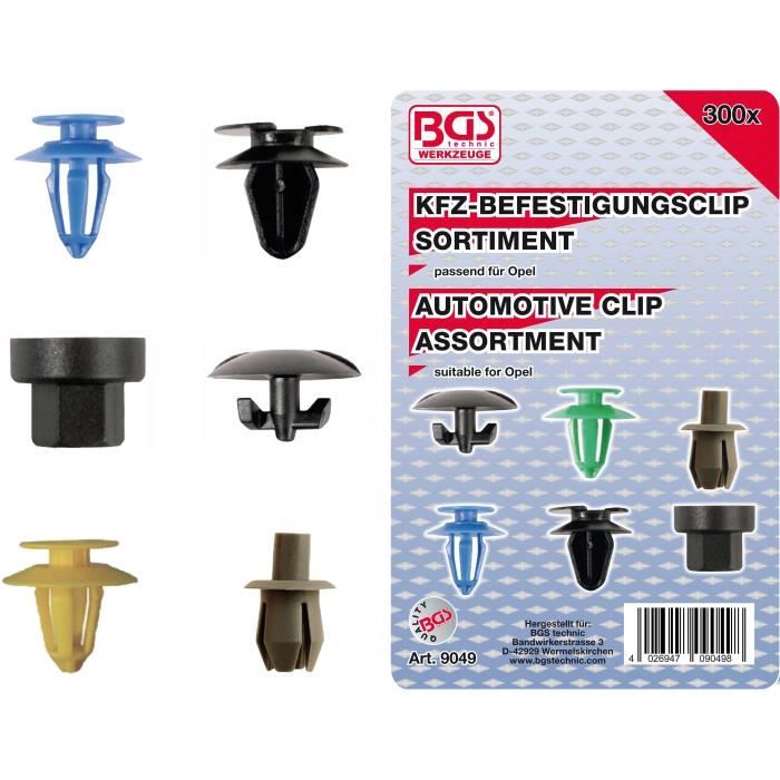 Clips de fixation automobiles - BGS - Assortiment 300 pièces ...
