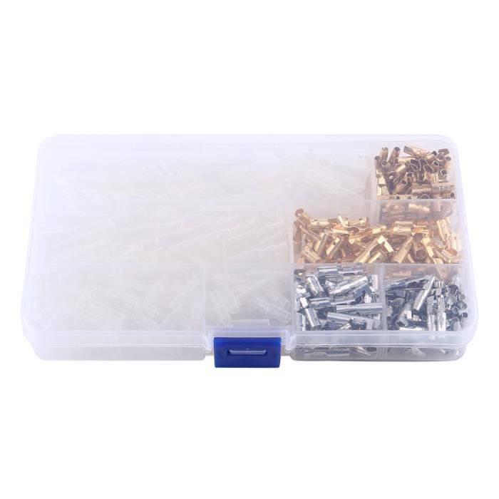 EJ.life Bornes à sertir 100 paires de connecteurs de bornes de fil mâle et femelle en laiton de ...