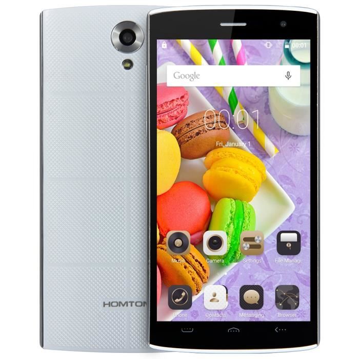 Smartphone HOMTOM HT7 Android5.1 3G 5.5″1GB RAM 8GB ROM Blanc ...