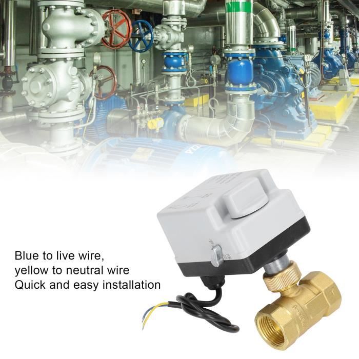 Vanne à bille motorisée Vanne à boisseau sphérique motorisée électrique 2 voies normalement ...