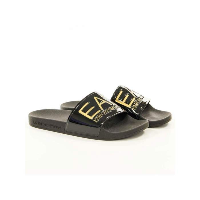 Sandale EA7 EMPORIO ARMANI SLIPPER VISIBILITY Noir Homme Bride