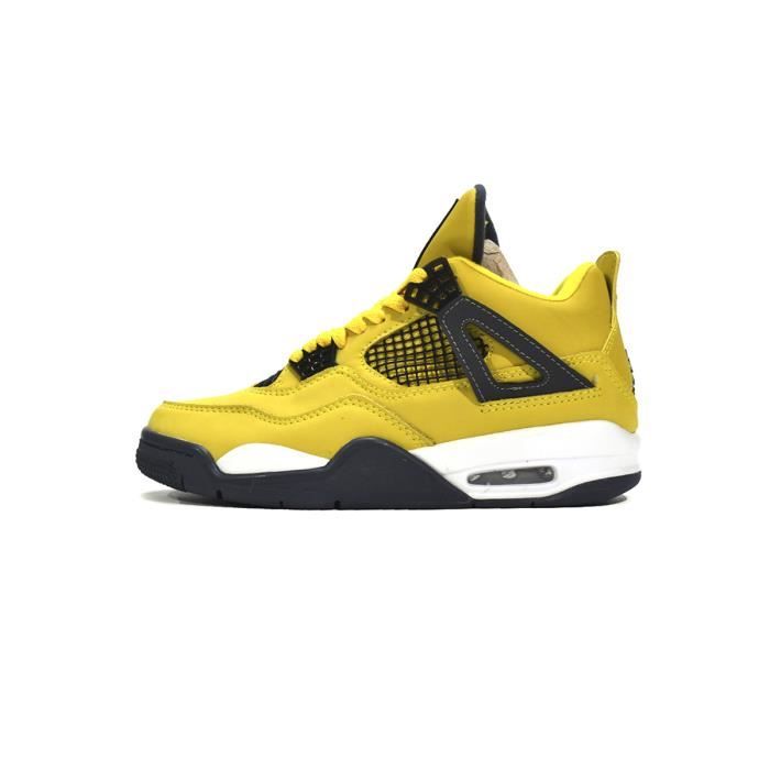Baskets NIKEEES Airs-Jordans 4 jaune CT8527-700 Chaussures Hommes et Femmes Sz-40 Jaune ...