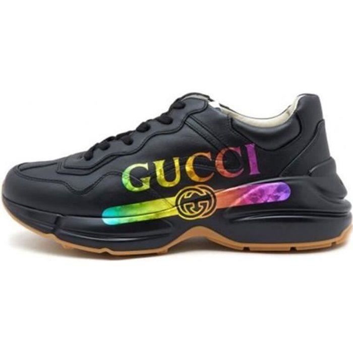 Basket Guccis Rhyton Homme Femme Chaussure Sneakers Pas Cher Noir noir ...