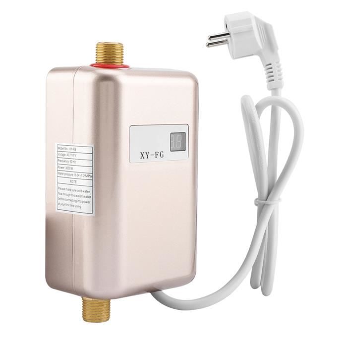Chauffe-eau électrique 220V 3800W - QQMORA - Mini chauffe-eau instantané - Rouge - Mural ...
