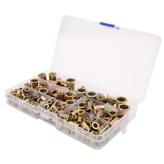 Trust-Fdit écrou à rivet à tête plate 175 pièces Kit écrou Rivet Zingué ...