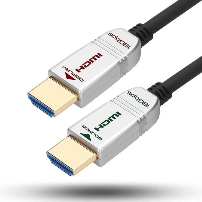 Câble Hdmi À Fibre Optique 12M, Hdmi 2.0 4K 60Hz Uhd 18Gbps Dolby ...