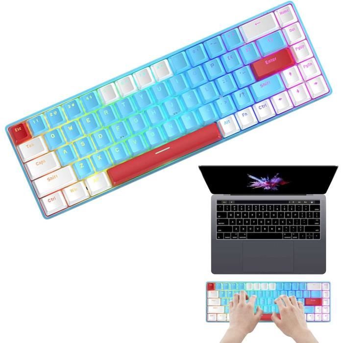 Clavier Mécanique 60 %, Filaire Compact Clavier Mécanique Rétroéclairé ...