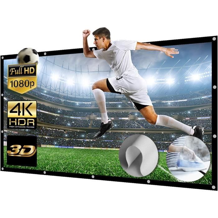 150 Pouces Écran Projection 16:9 Full Hd 3D 4K Géant Pliable Écran De ...