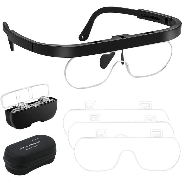 OBOVO Lunette Loupe, Loupes de Lecture, Loupe Mains Libres pour la Lecture Lentilles de ...