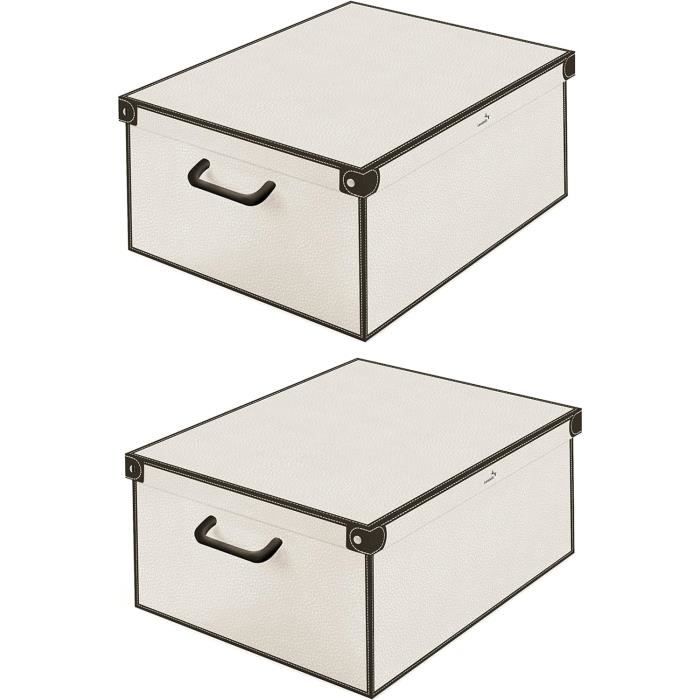 Lot De 2 Boîtes De Rangement En Carton, Avec Couvercle, Pour Ranger ...
