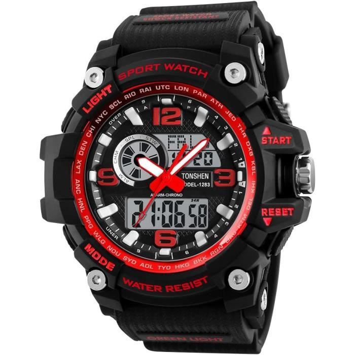 Simple Outdoor Sport Digitale Montre Homme Grand Cadran Led Analogique ...