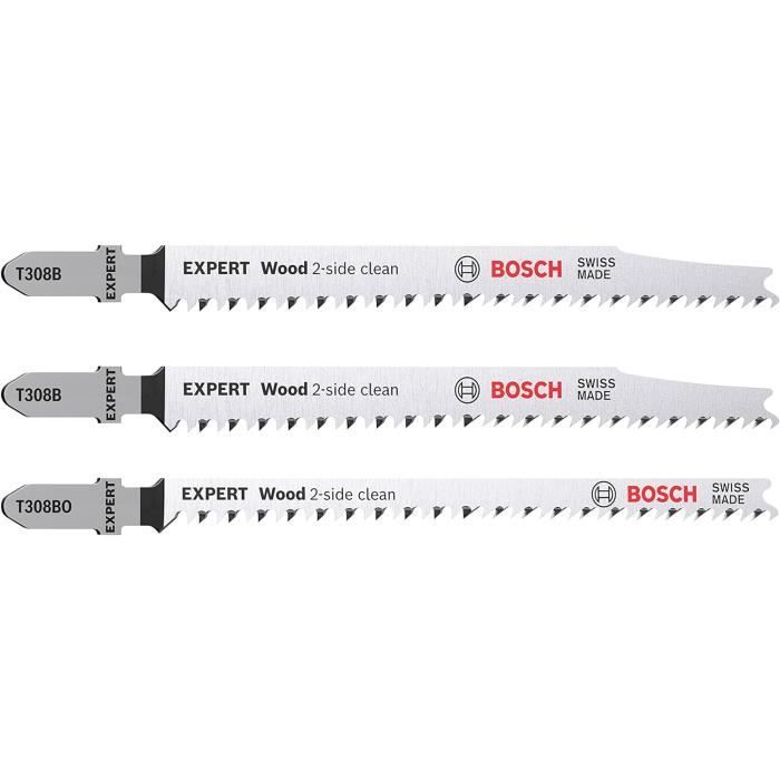Kit De 3X Lames De Scie Sauteuse Expert 'Wood 2-Side Clean' (Pour ...