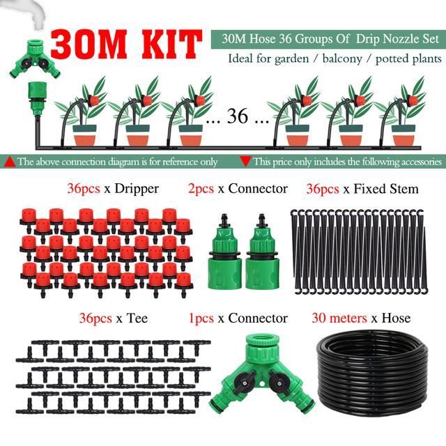 Arrosage automatique,30m Kit--MUCIAKIE 50 5M DIY Système D'irrigation Goutte À Goutte ...