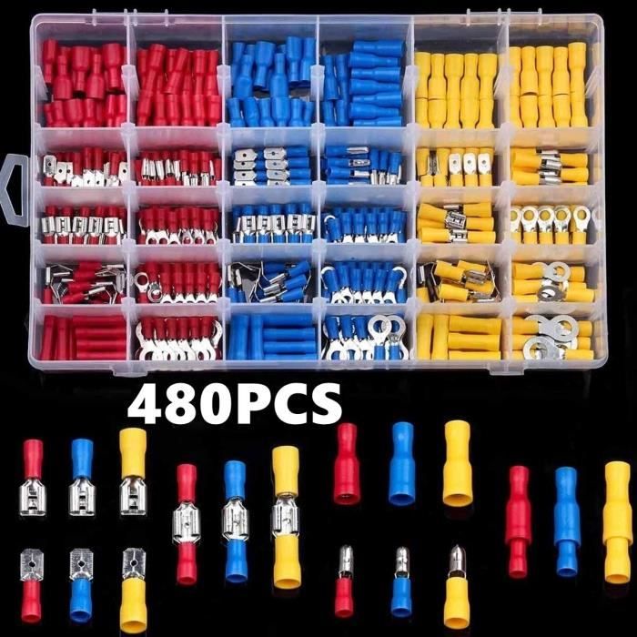 COSSE ELECTRIQUE,480PCS--Connecteur de câble isolé pour broche, 280-300-480 pièces, fil ...
