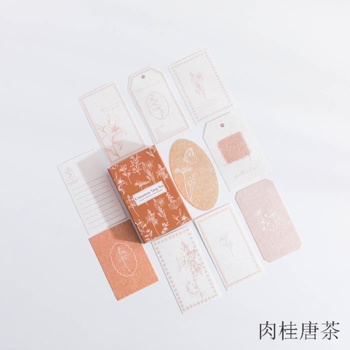 MARQUE-PAGE,2--Étiquette Vintage plantes, carte texturée, matériel ...