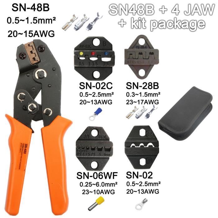 PINCE DE SERRAGE,SN-48B-4jaw-kit--Pince à sertir 7 mâchoires pour 2.8 4.8 C3 XH2.54 3.96 2510 ...