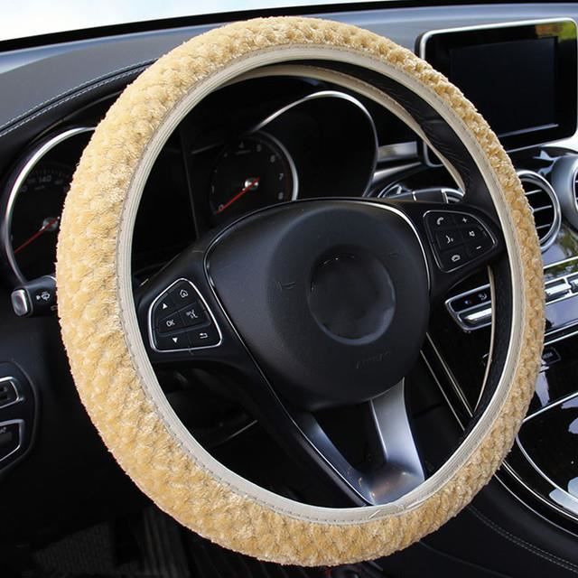 COUVRE-VOLANT,Beige--Couvre volant universel en soie glacée, couvre ...