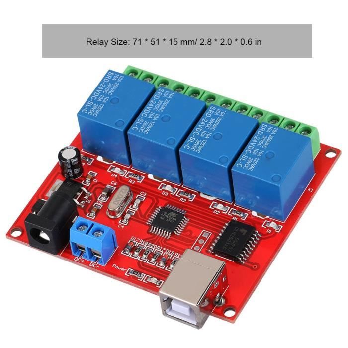 Module de commutation USB 4-channel relay module 24 V computer USB ...