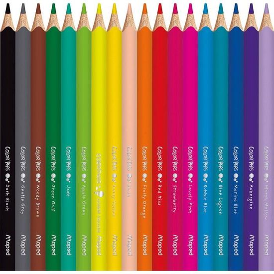 Crayons de Couleur - Maped - ColorPeps Maxi - 18 Crayons Jumbo - Forme ...