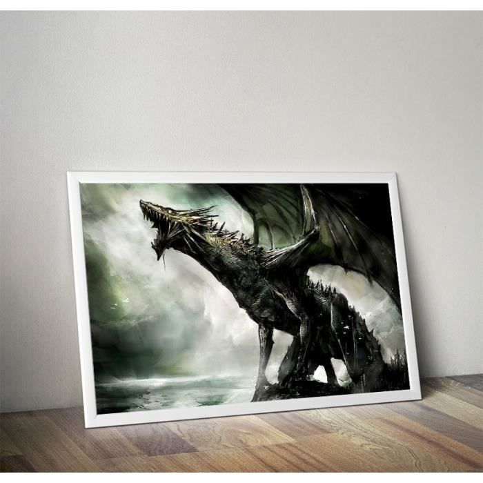 Poster Heroic Fantasy Dragons Déco wall art - A4 (21x29,7cm ...
