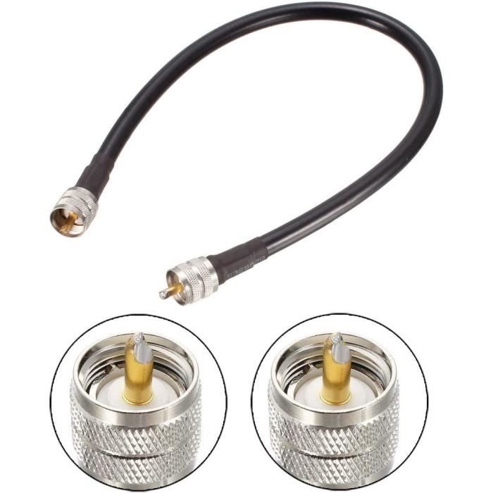 Câble coaxial RG8X avec connecteurs mâles Pl-259 pour Radio CB/Ham 2 pi ...