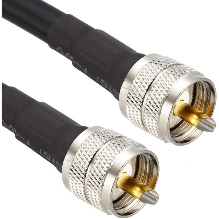 Câble coaxial RG8X avec connecteurs mâles Pl-259 pour Radio CB/Ham 2 pi ...