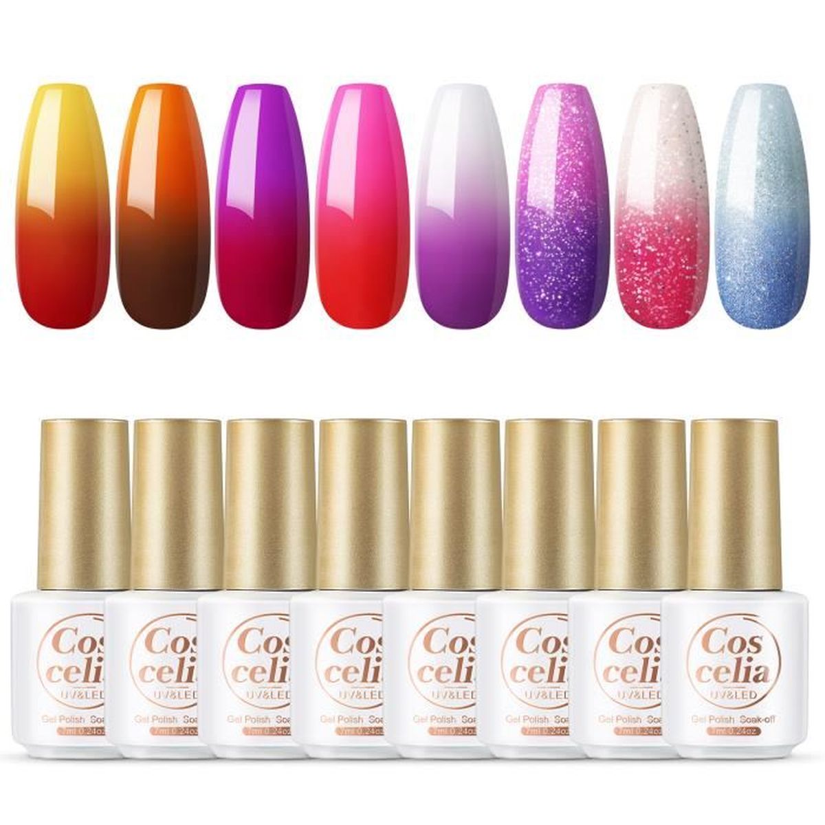 COSCELIA Kit de Vernis a Ongles a Temperature Variable 6 Couleurs de ...