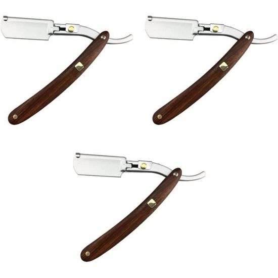 Maison en Bois Rasoirs Droits Poignée en Métal Shaper Hommes Rasage ...