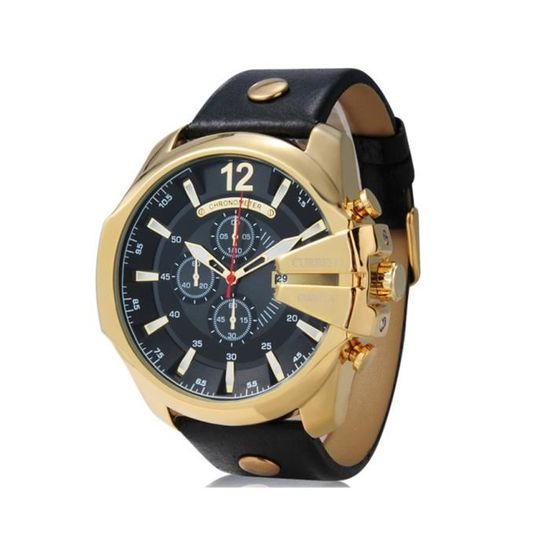 CURREN 8176 la mode en acier inoxydable pour homme grand cadran rond ...