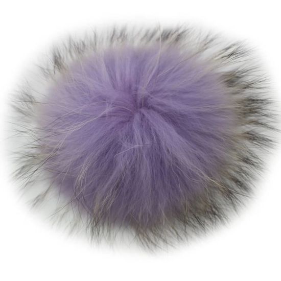 Taille unique - violet clair - Pompon en fourrure de raton laveur de 15 à 16cm, énorme pompon en ...