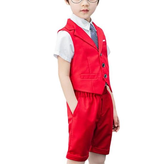 4 Pièces Garçon Costumes de Soirée Enfant Costume de Cérémonie Banquet ...