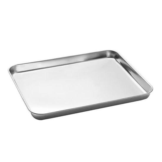 Plateau Rectangulaire en Acier Inoxydable Plateau Pratique à Fond Plat ...