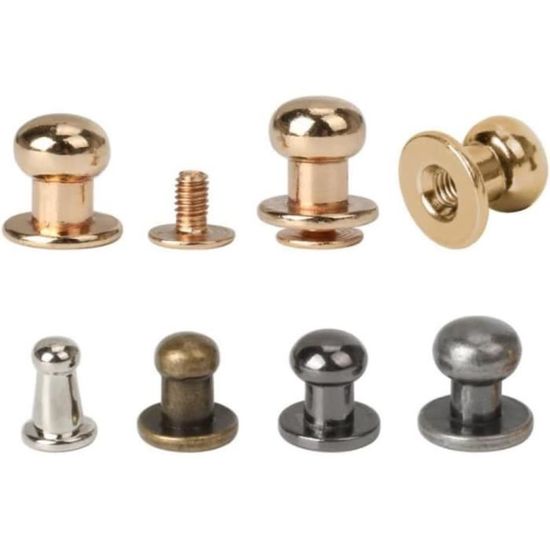 Rivets Goujons Boutons, Livre Rivets Goujon Vis Clou 30 Set Laiton Cuir ...