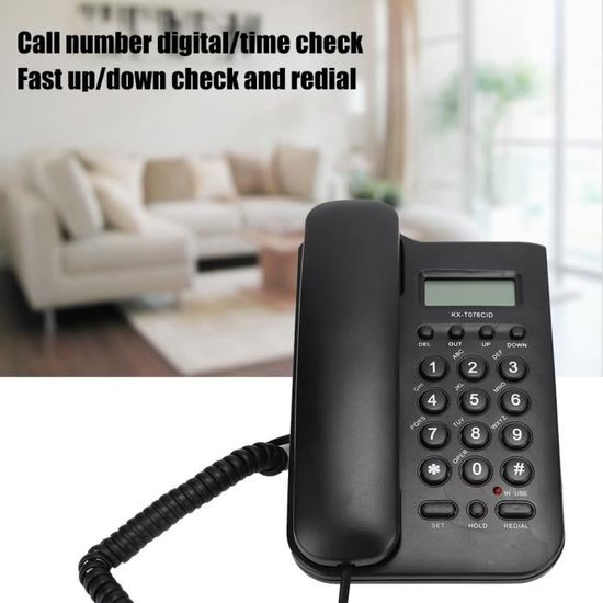 Téléphone résidentiel KX T076 Téléphone fixe anglais filaire pour ...