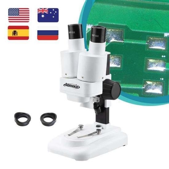 OPI15987-MICROSCOPE OPTIQUE, Microscope stéréo binoculaire 20X à large ...