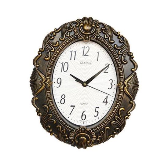 Horloge murale rétro ovale de 14 '' horloges murales silencieuses ...