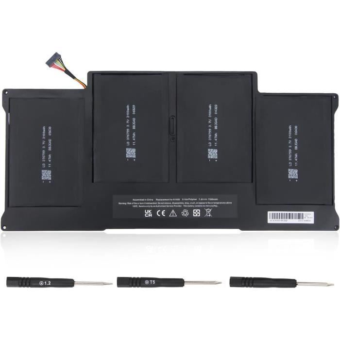 7200mAh A1405 A1466 Batterie pour Ordinateur Portable pour MacBook Air ...