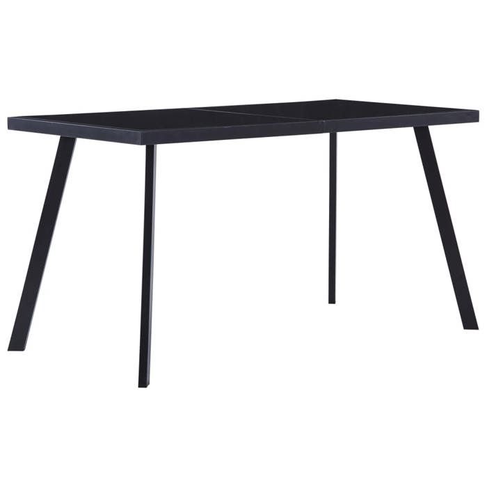 BEAU Table à manger - Table Repas rectangle - Noir 140x70x75 cm Verre ...