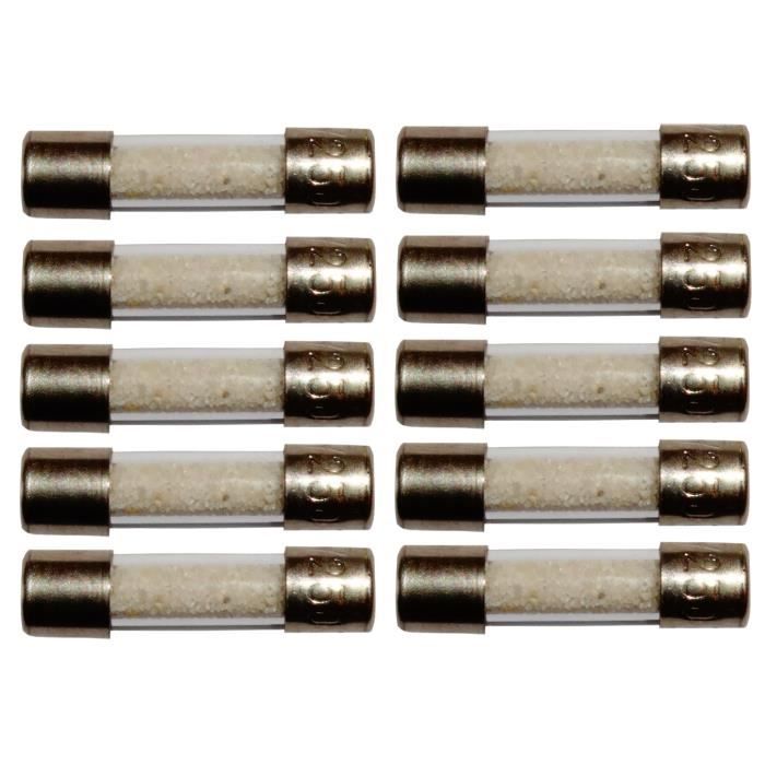 Aerzetix: Lot de 10 fusibles semi-lents semi-retardés semi-temporisés en verre 2cm 20mm 5mm ...