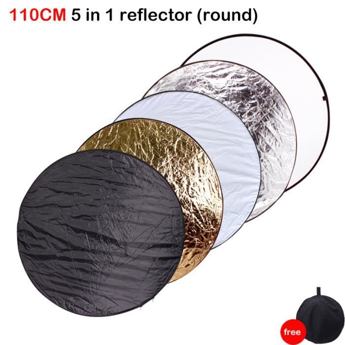 Réflecteur de Flash de Studio rond pliable AIHONTAI - 5 en 1 panneau ...