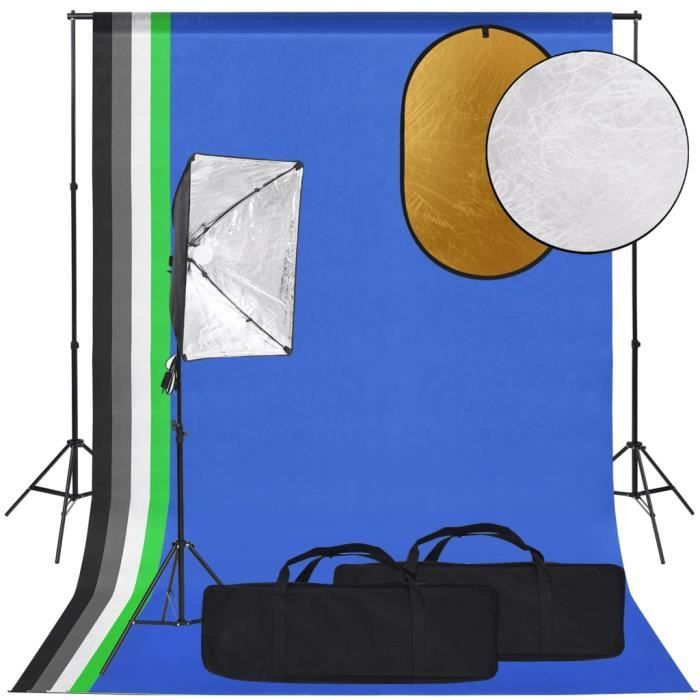 RAI® Kit de studio photo boîte à lumière toile de fond et réflecteur ...
