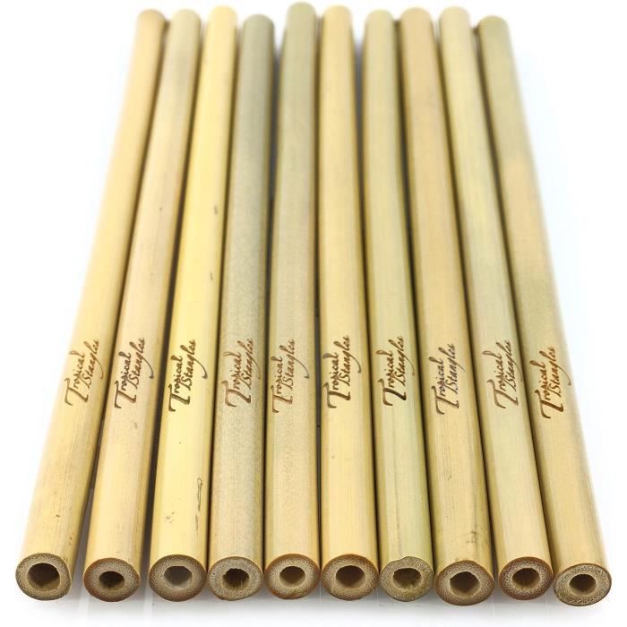 Paille En Bambou 100% Naturel & Réutilisable & Biodégradable-0% ...