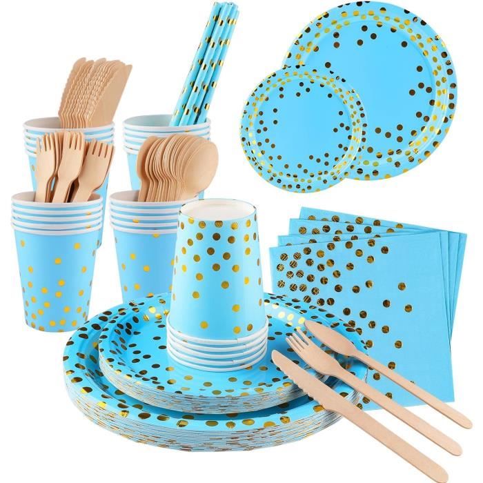 Party Vaisselle, 175 Pièces Kit Vaisselles Anniversaire Assiette Dîner Papier Serviette Enfants ...