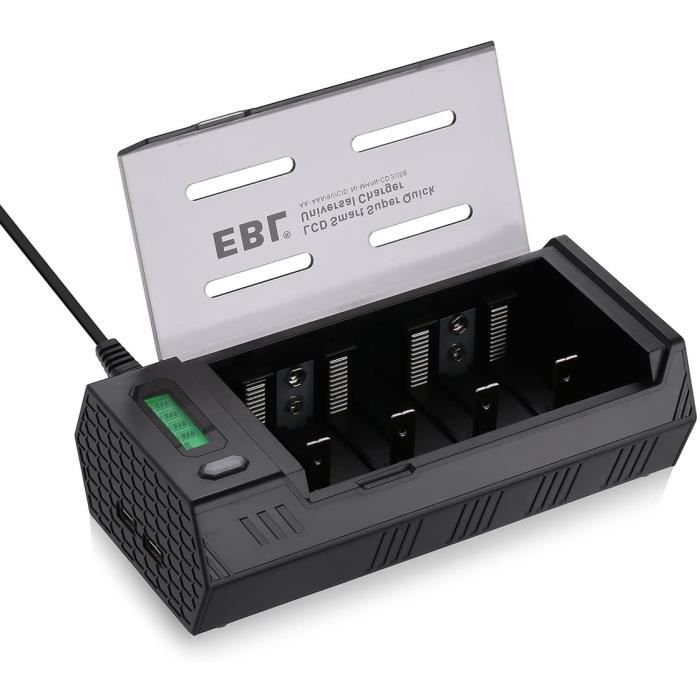 Chargeur de Piles Rechargeables pour les Piles AA AAA C D 9V NI-MH ...