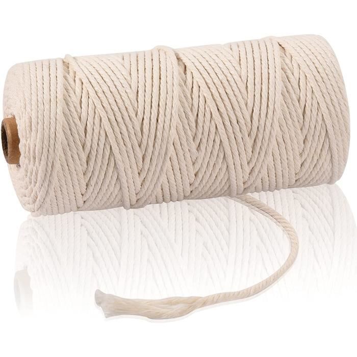 Corde Macramé 3mm x 100m Fil Macrame Coton Ficelle Corde pour Tressée ...