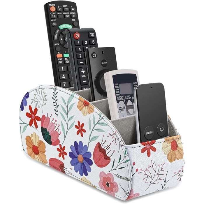 Support De Télécommande Avec 5 Compartiments,Boîte De Rangement En Cuir ...